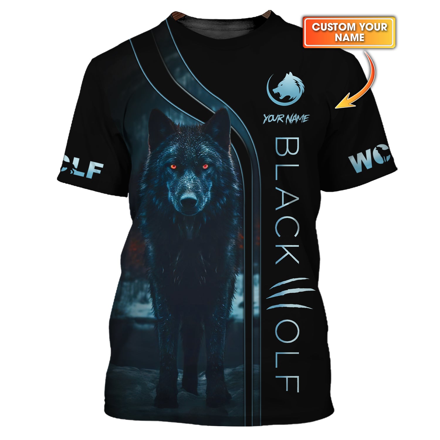 Personalized Black Wolf Shirt - Embrace The Spirit Of The Wild – Wiizaa ...